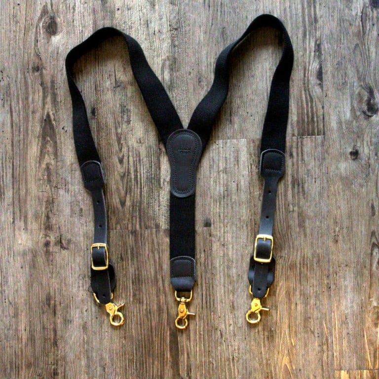 Y-Back Snap Suspenders (Brass) - Logger Suspenders